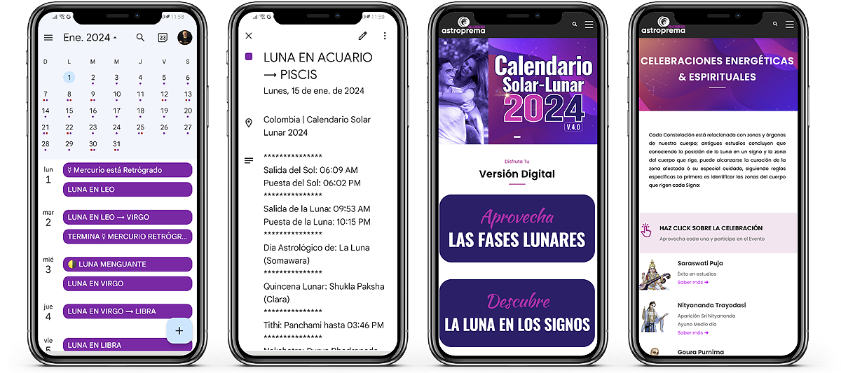 Calendario Solar Lunar | astroprema.com